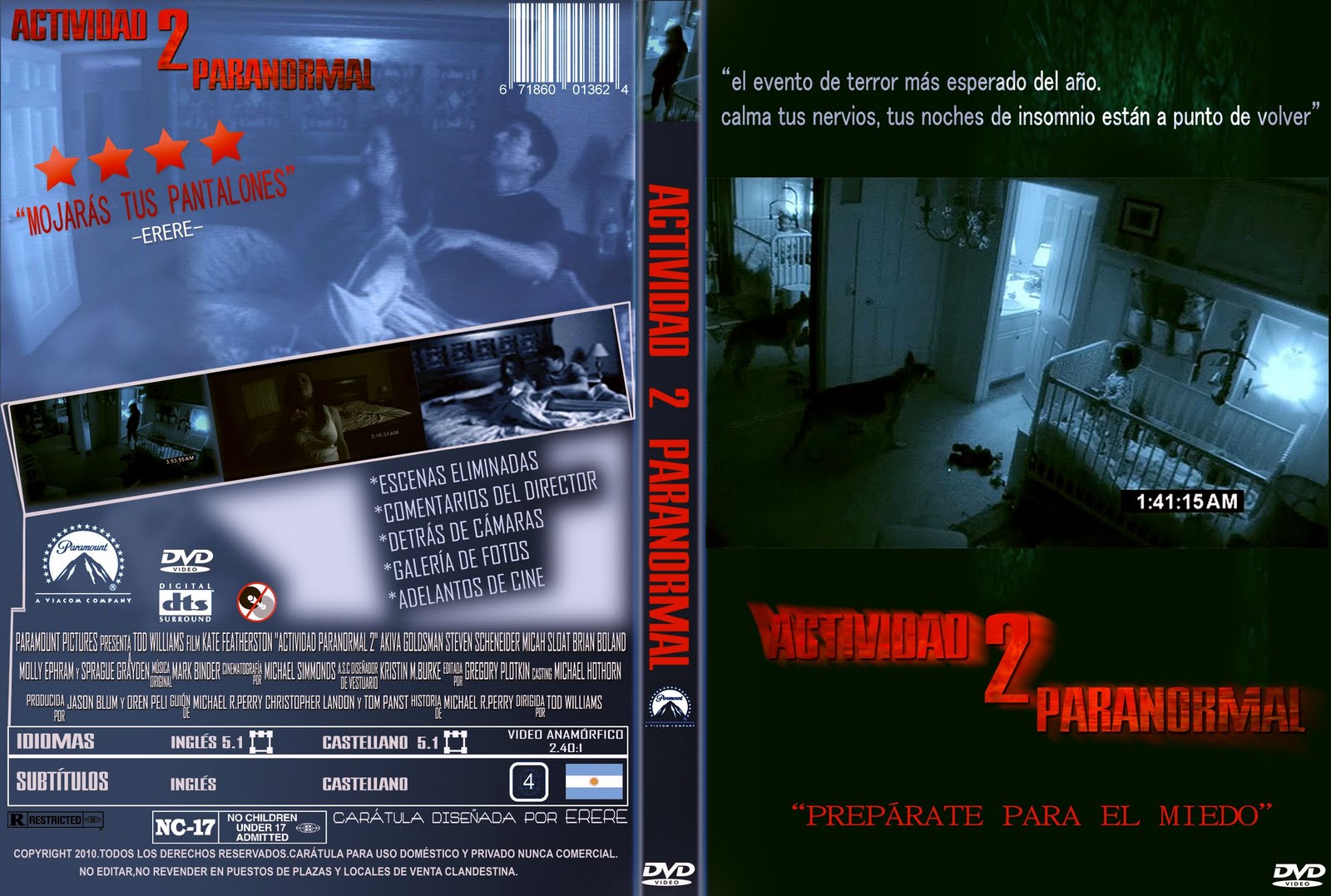Peliculas en DVD: ACTIVIDAD PARANORMAL 2 Peliculas en DVD: ACTIVIDAD PARANORMAL 2